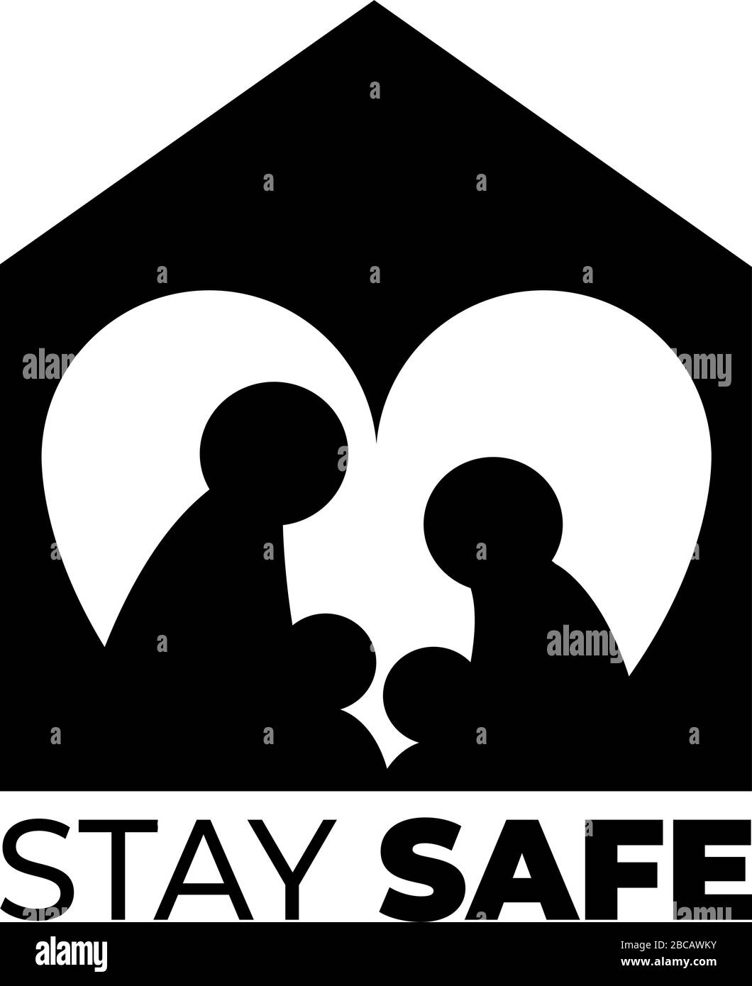 Stay Safe Family Simple Illustration Stock Vector Image & Art - Alamy