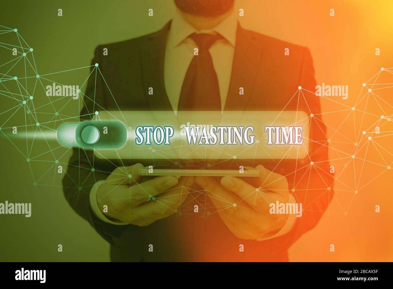 Conceptual hand writing showing Stop Wasting Time. Concept meaning advising demonstrating or ...