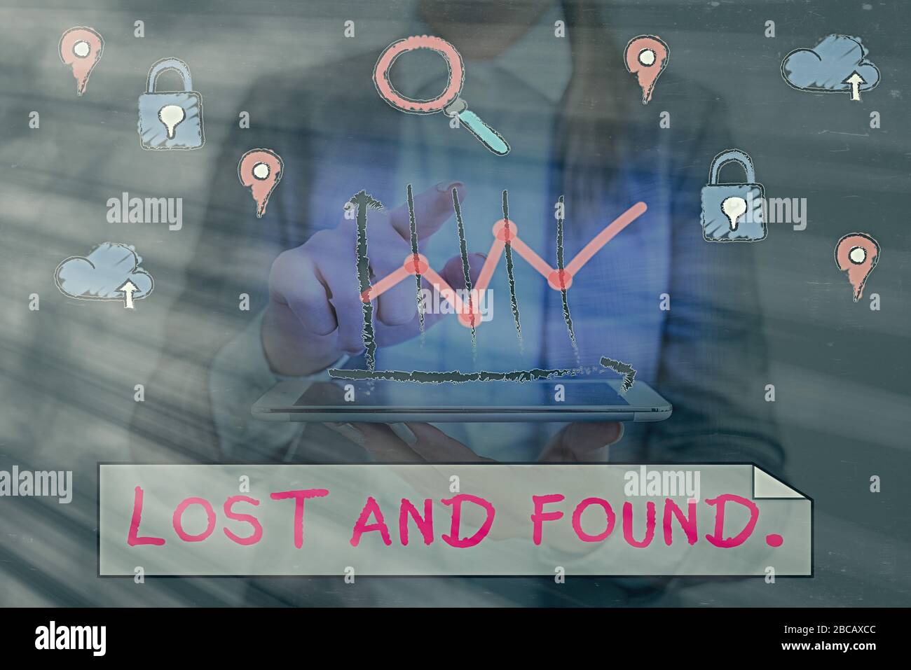 Handwriting text writing Lost And Found. Conceptual photo a place where ...