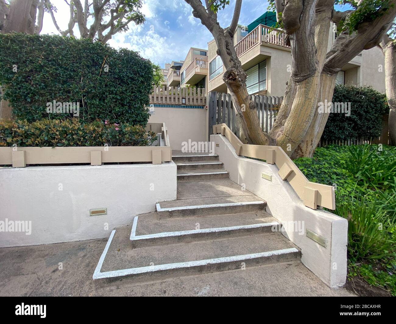 Gate door entrance of typical condo complex community. in Solana Beach ...