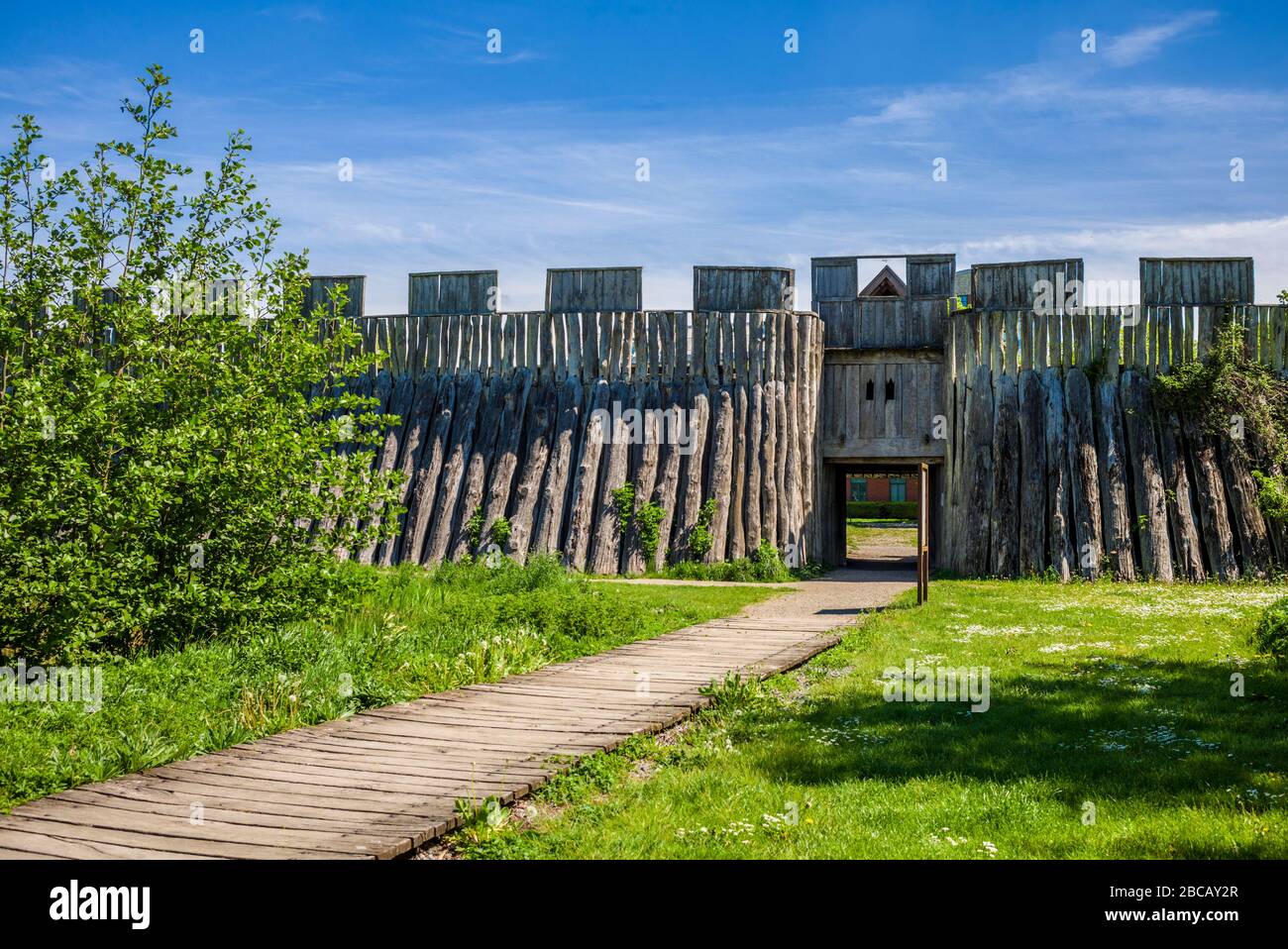 Sweden, Southern Sweden, Trelleborg, Trelleborgen, reconstructed Viking ...
