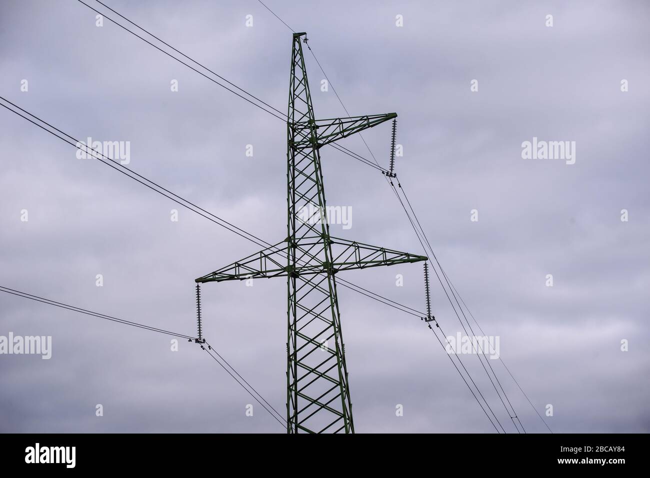 Electricity pylons. Steel construction Stock Photo - Alamy