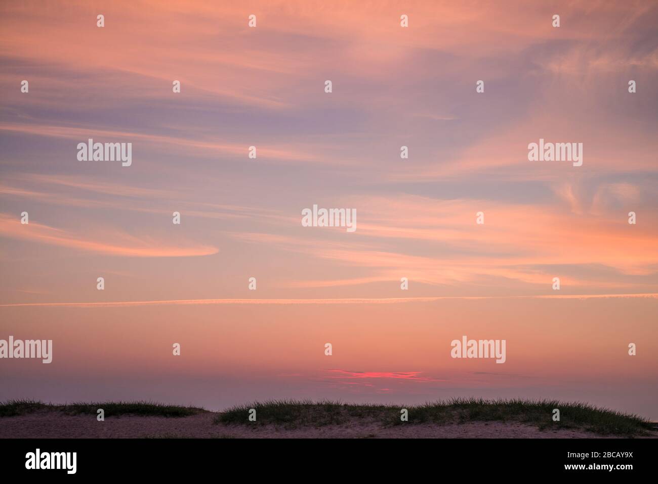 Sweden, Scania, Malmo, Riberborgs Stranden beach area, sunset view ...