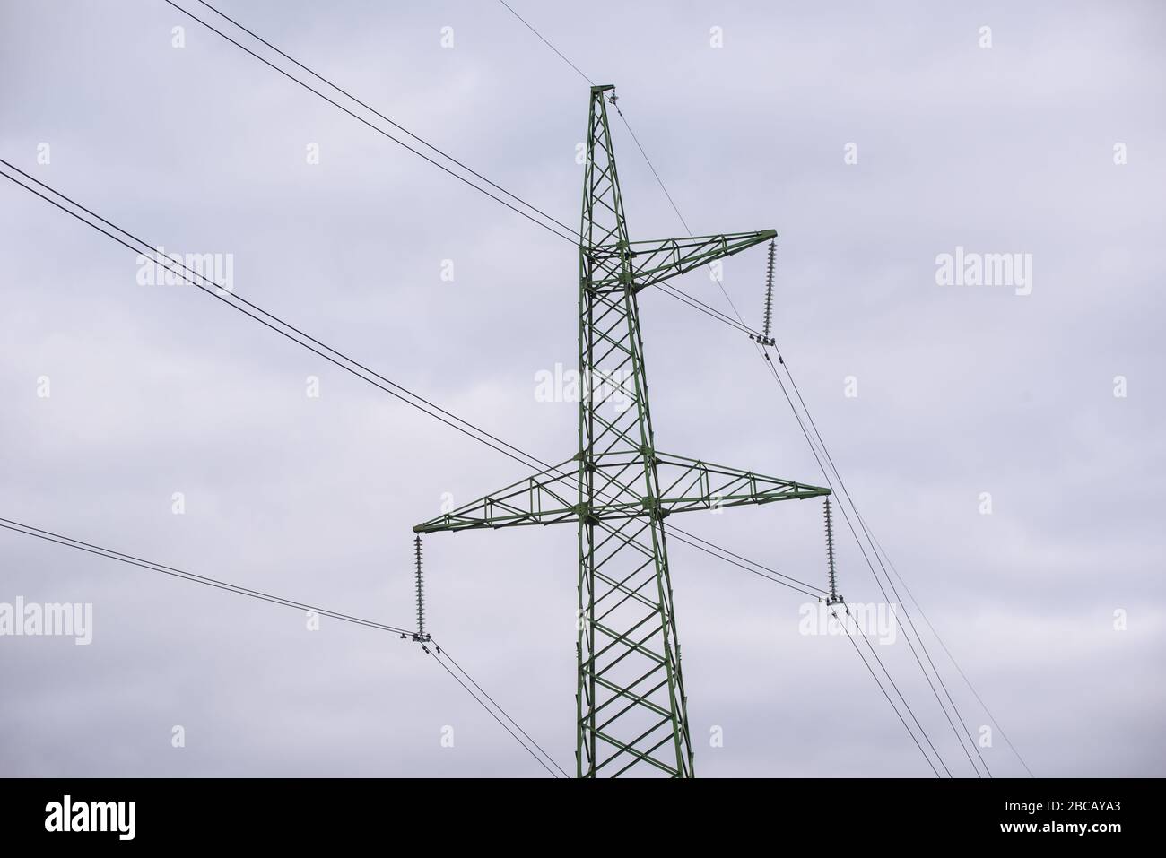 Electricity pylons. Steel construction Stock Photo - Alamy