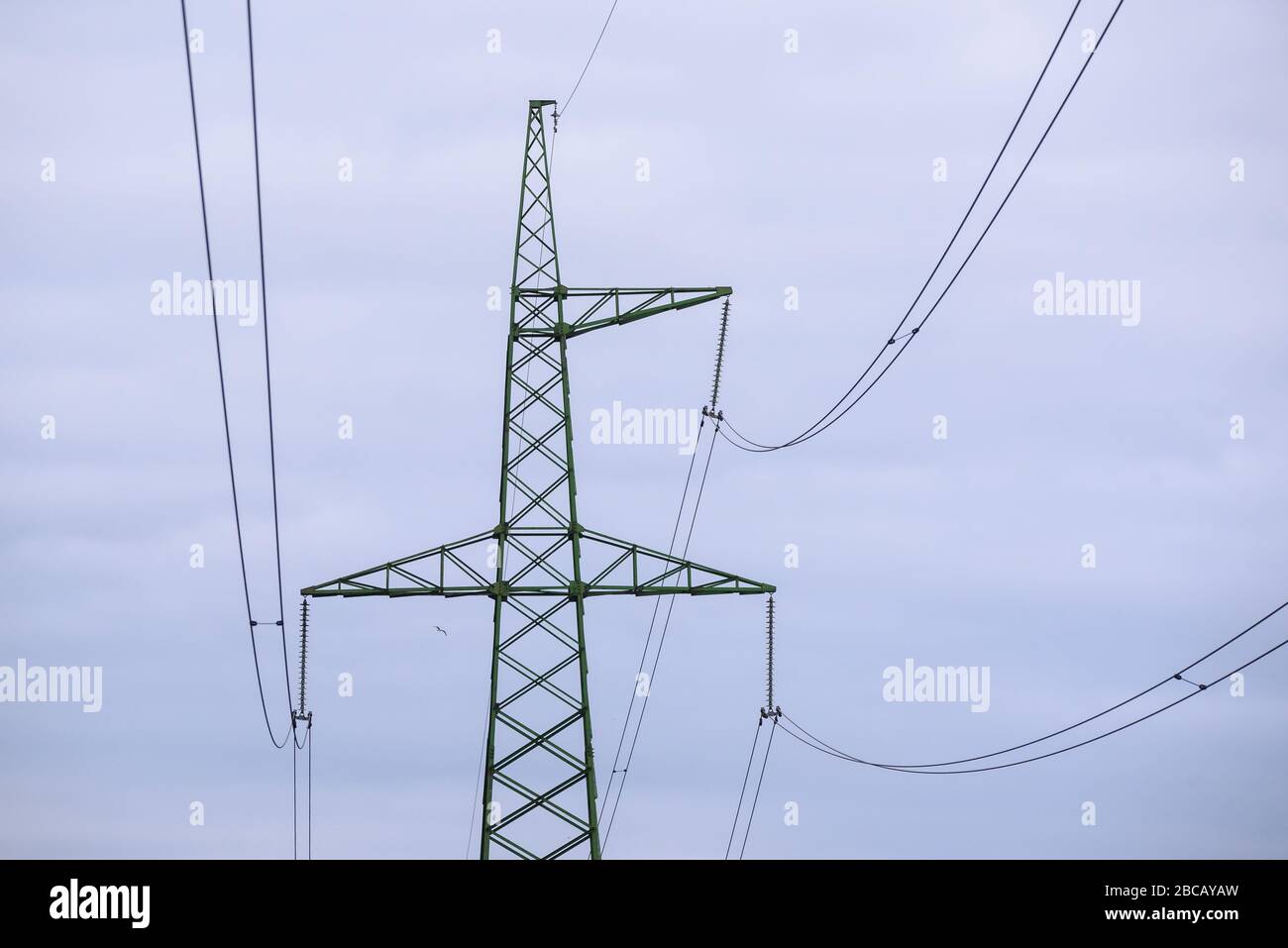 Electricity pylons. Steel construction Stock Photo - Alamy