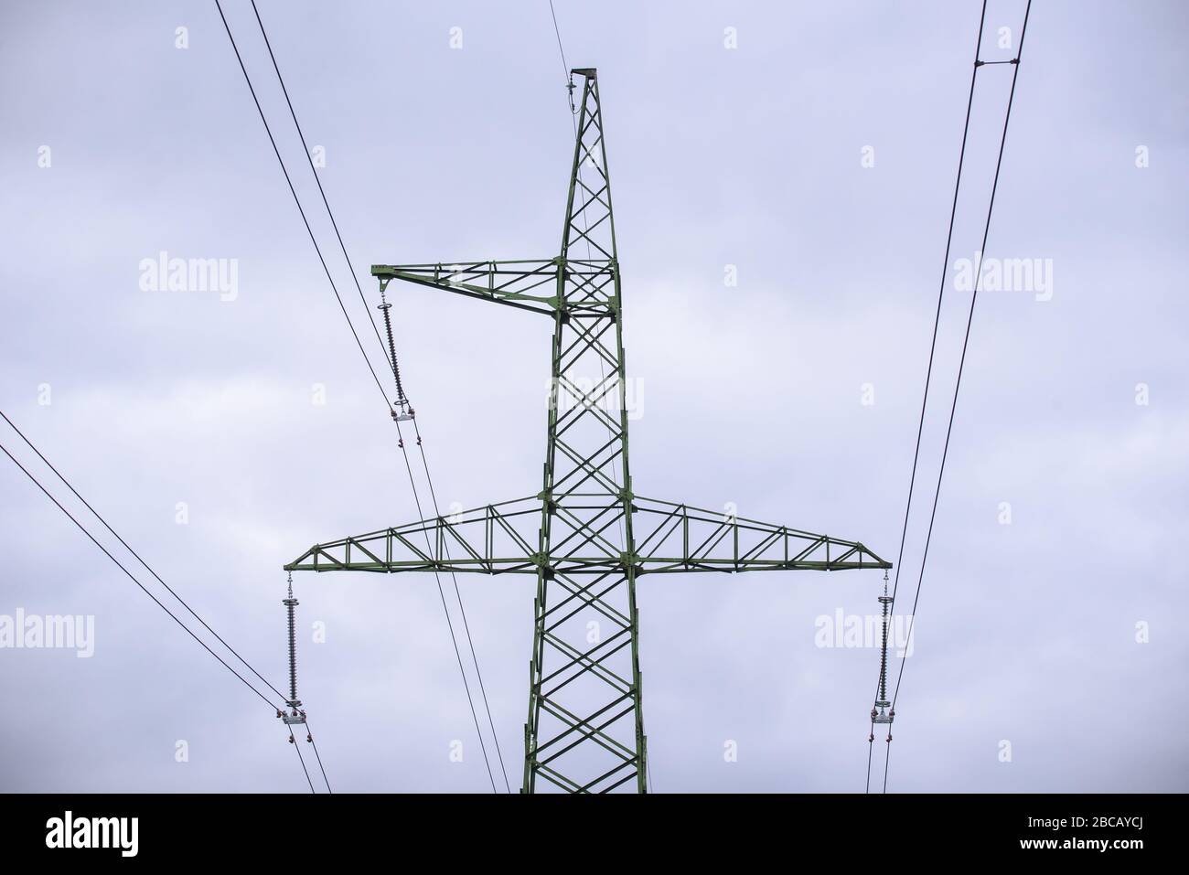 Electricity pylons. Steel construction Stock Photo - Alamy