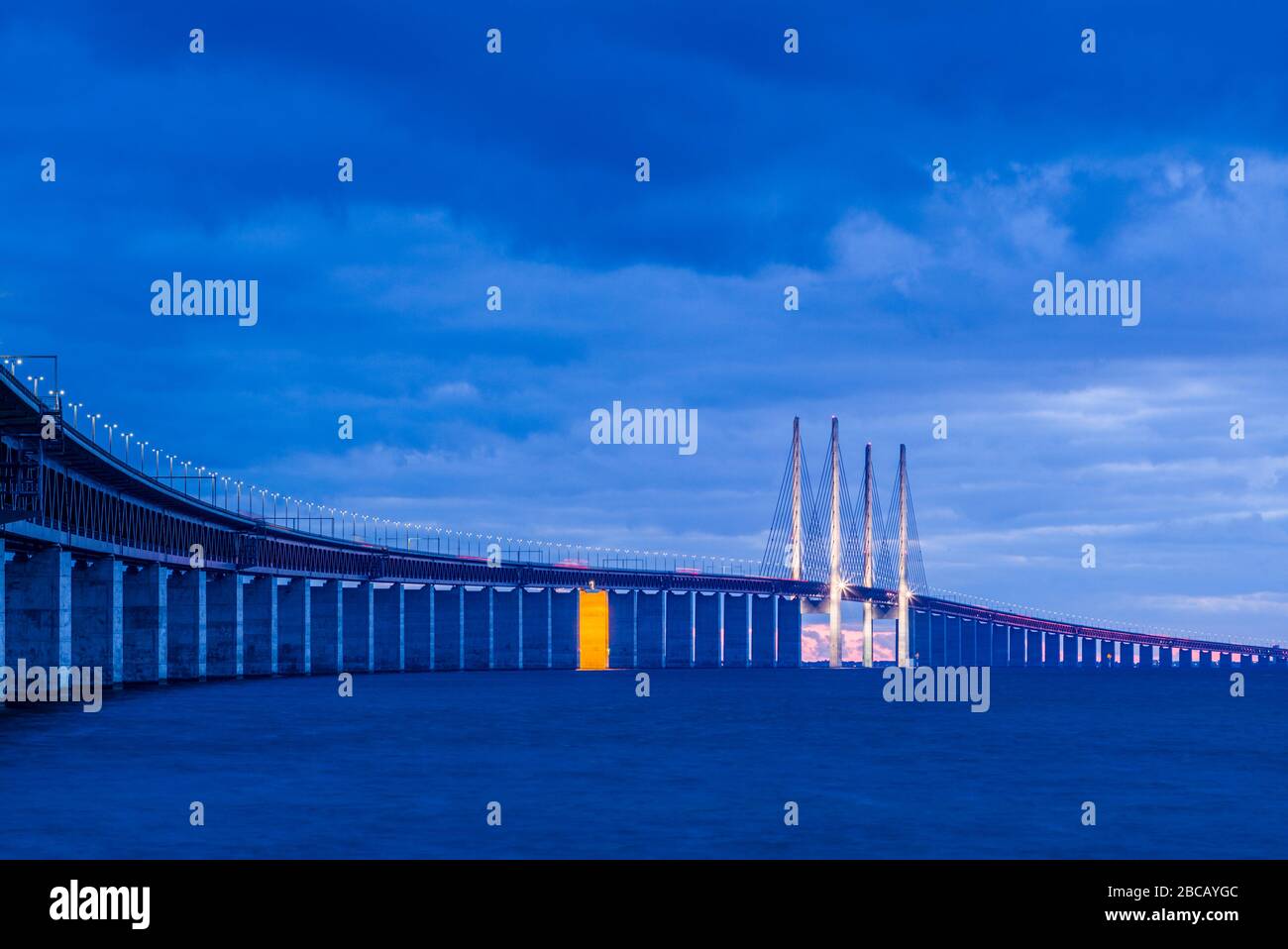Sweden, Scania, Malmo, Oresund Bridge, longest cable-tied bridge in ...
