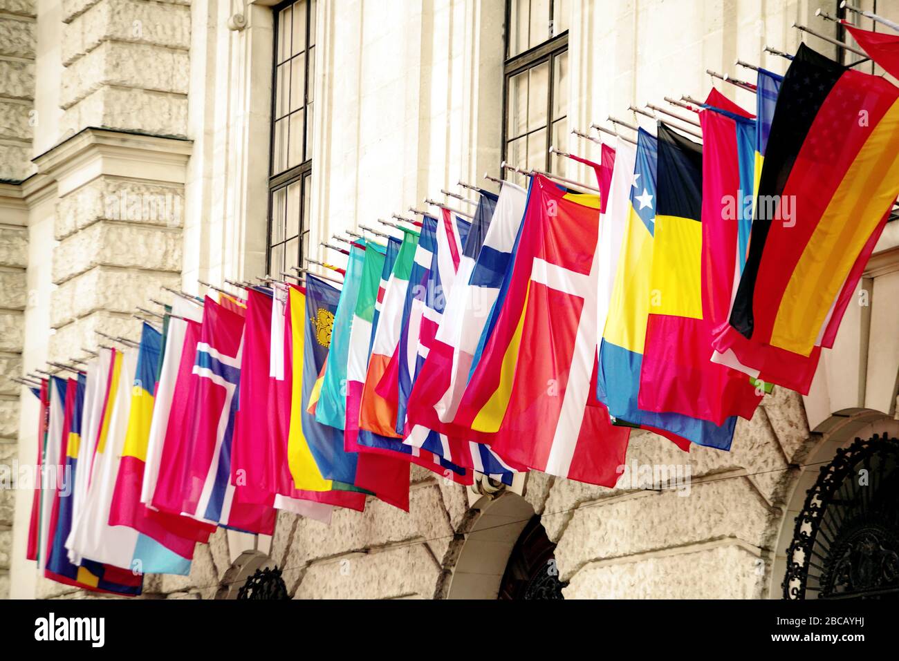 flags of different countries on background Stock Photo - Alamy