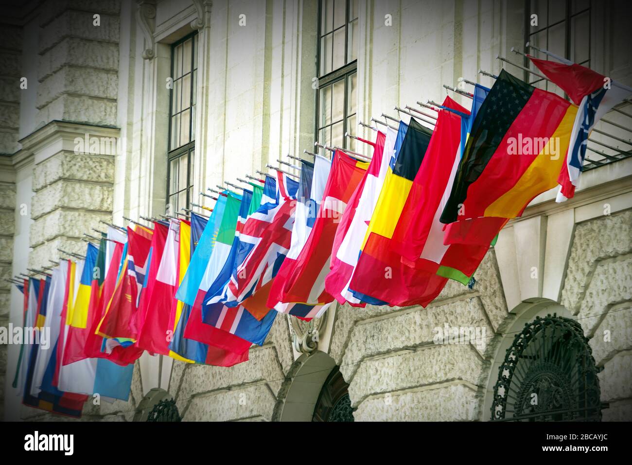 Hanging paper flags hi-res stock photography and images - Alamy