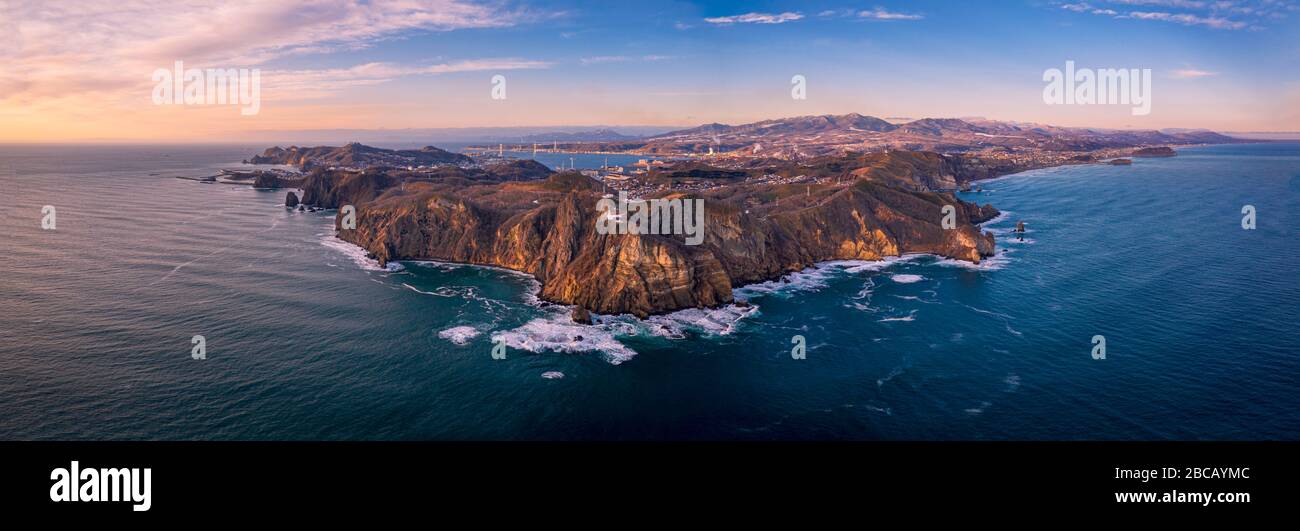 aerial view of Cape Chikyu in Muroran City hokkaido japan Stock Photo - Alamy