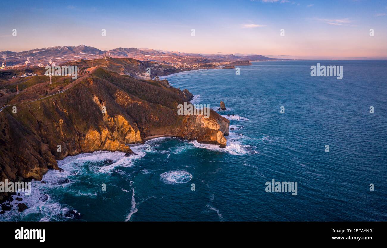 aerial view of Cape Chikyu in Muroran City hokkaido japan Stock Photo ...