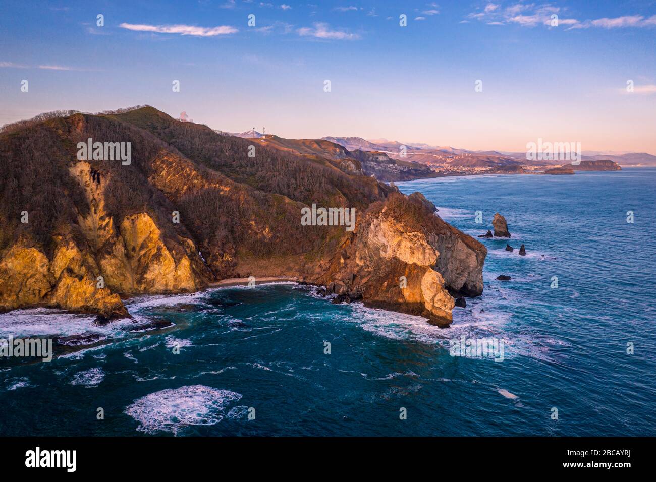 aerial view of Cape Chikyu in Muroran City hokkaido japan Stock Photo - Alamy