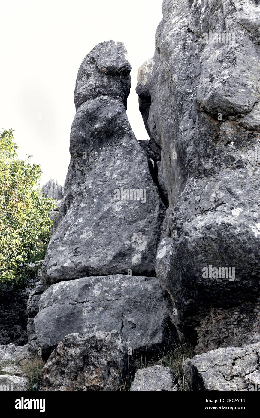 Mount Lebanon, Zaarour. The inspiring shape of a big rock Stock Photo ...