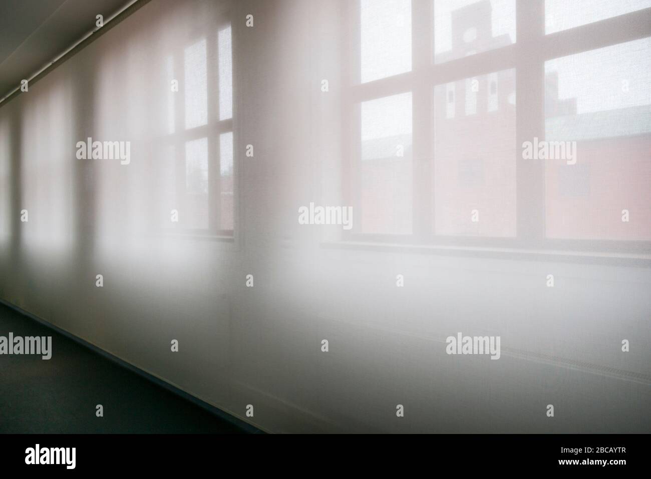 Sweden, Scania, Malmo, Malmo Museer Museums, windows with scrim Stock ...