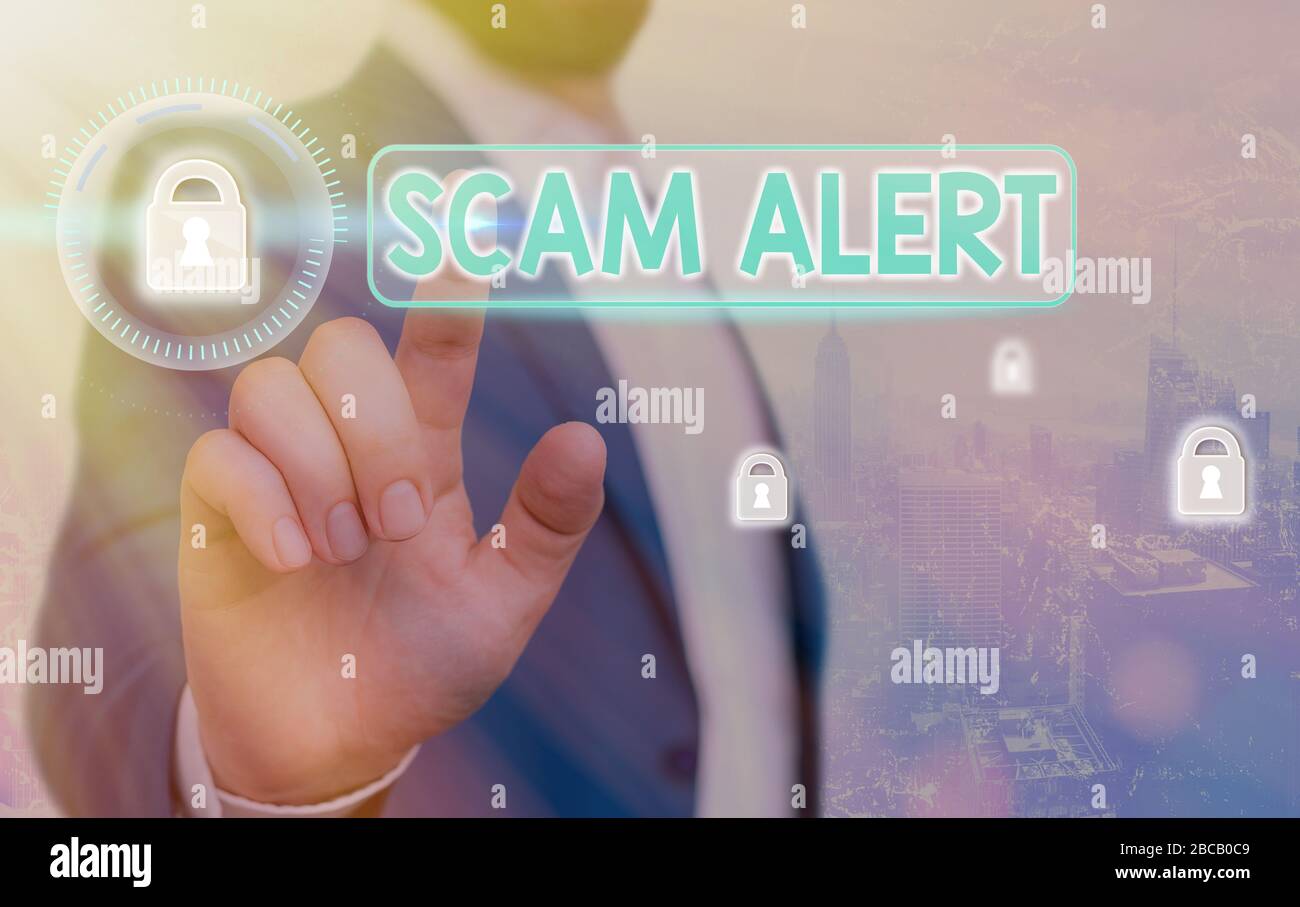 Text sign showing Scam Alert. Business photo text unsolicited email ...