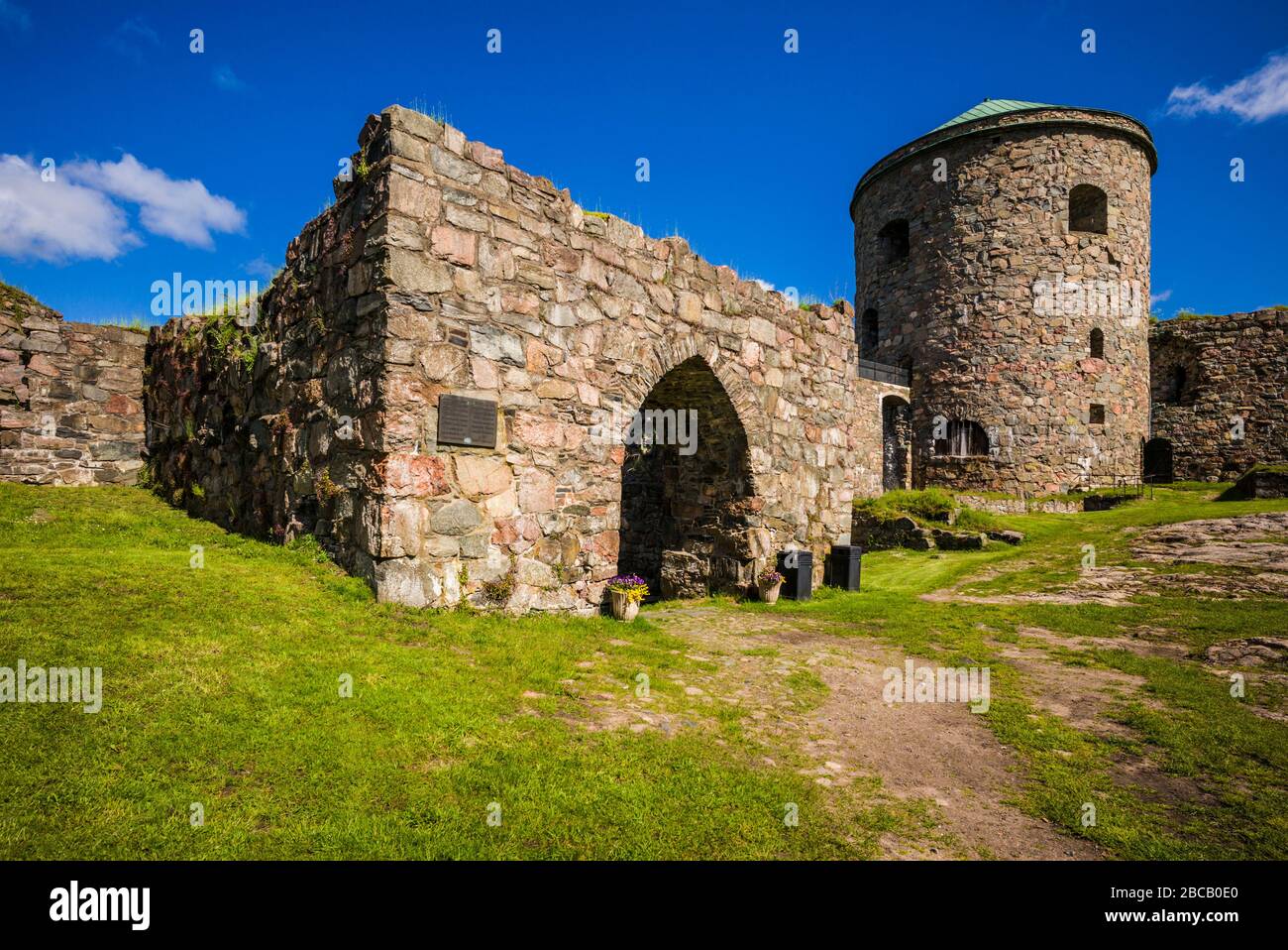Sweden, Bohuslan, Kungalv, 14th century midieval fortress, Bohus ...