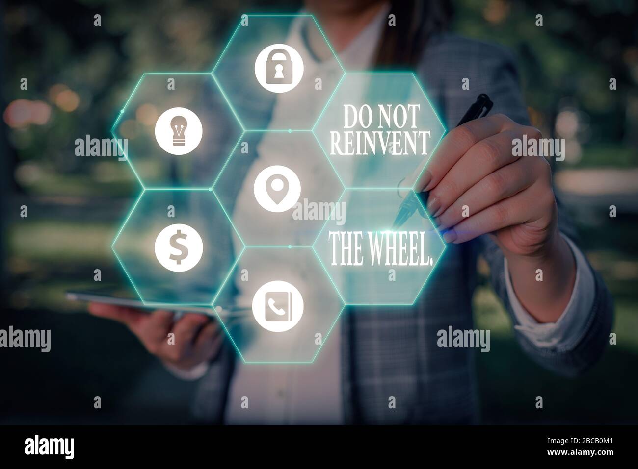 Writing note showing Do Not Reinvent The Wheel. Business concept for ...