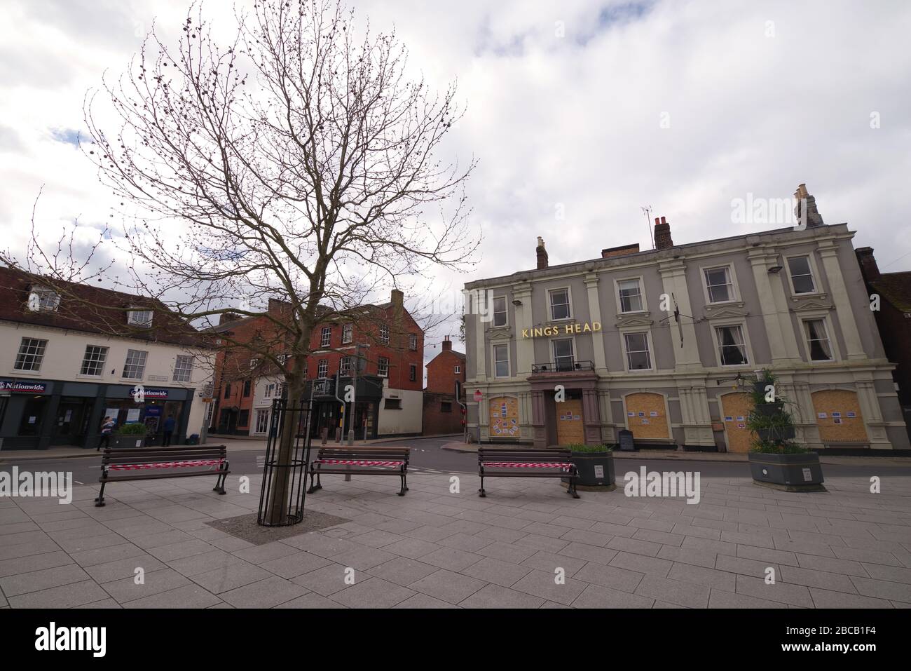 Public spaces wimborne benches taped up hi-res stock photography and ...