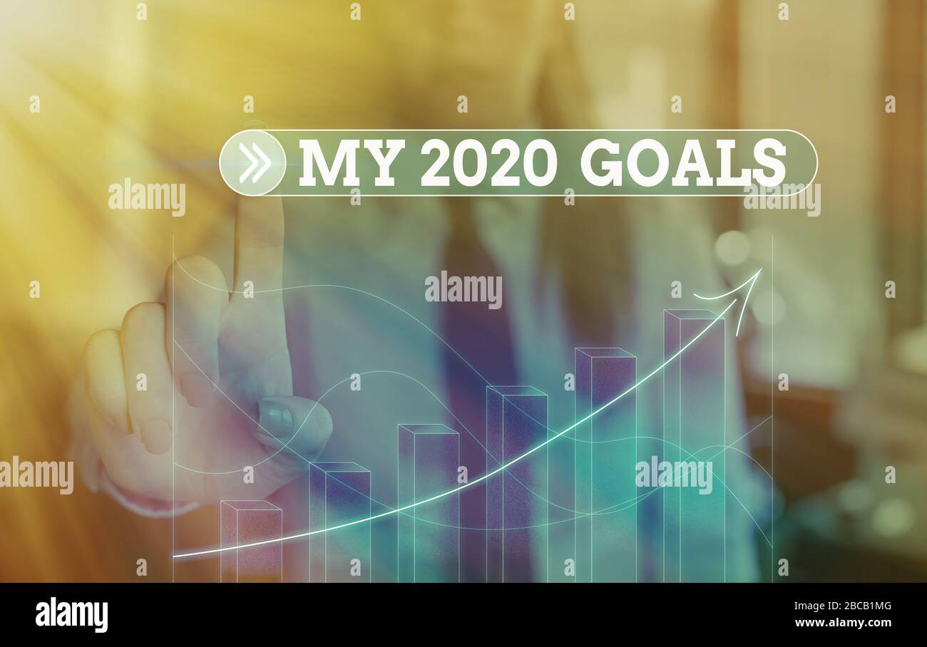 Text sign showing My 2020 Goals. Business photo text setting up ...