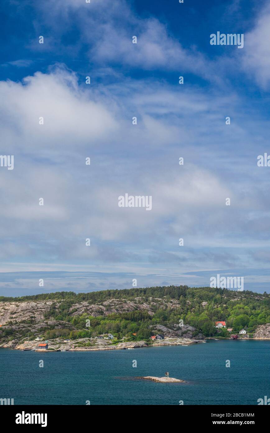 Sweden, Bohuslan, Fjallbacka, elevated view of the islands in the harbor Stock Photo - Alamy