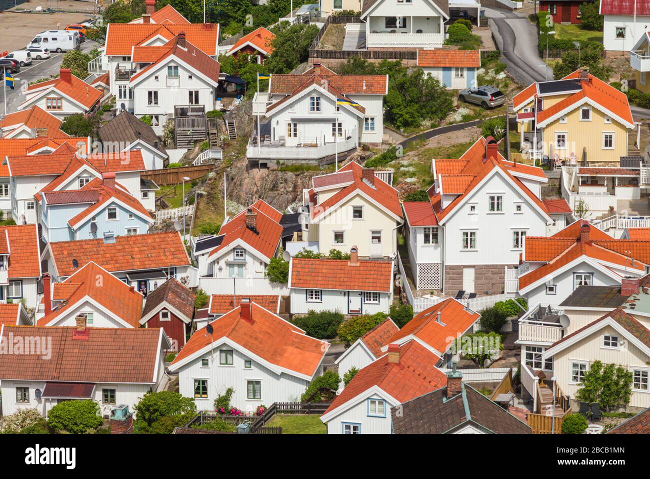 Sweden, Bohuslan, Fjallbacka, elevated town view from the Vetteberget cliff Stock Photo - Alamy