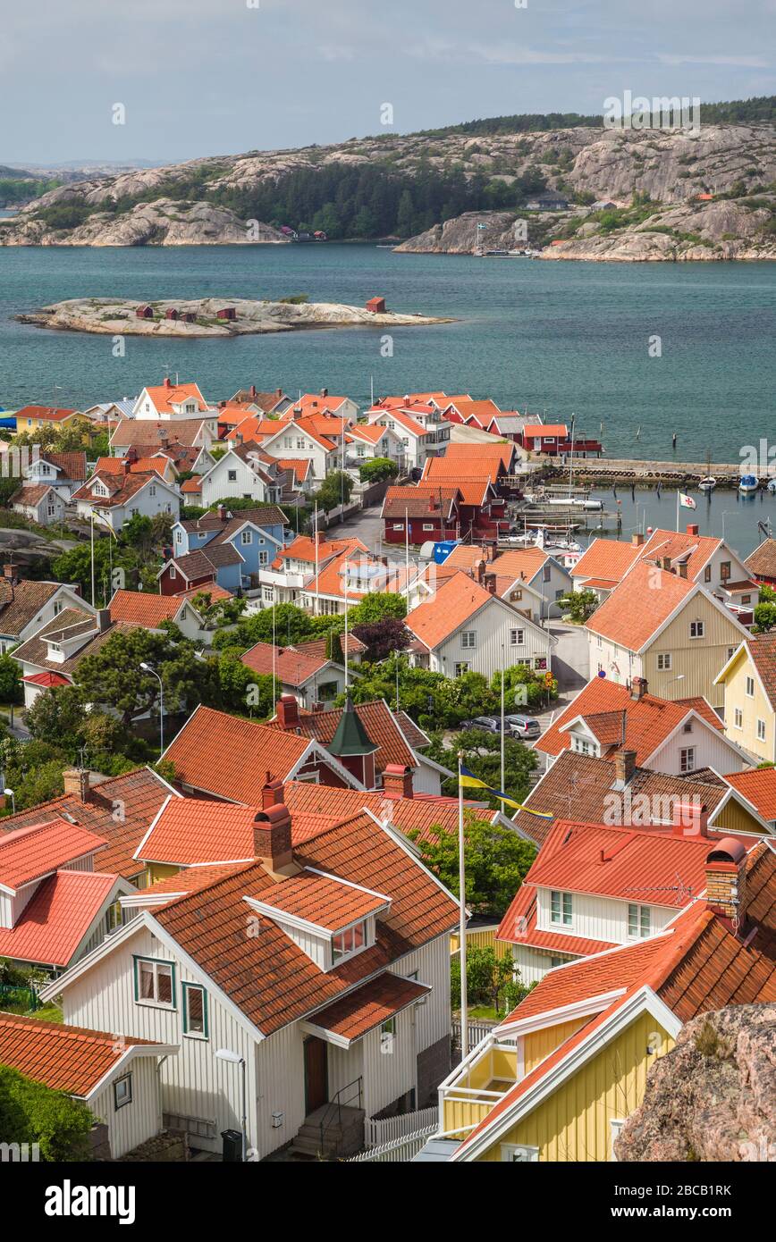 Sweden, Bohuslan, Fjallbacka, elevated town view from the Vetteberget cliff Stock Photo - Alamy