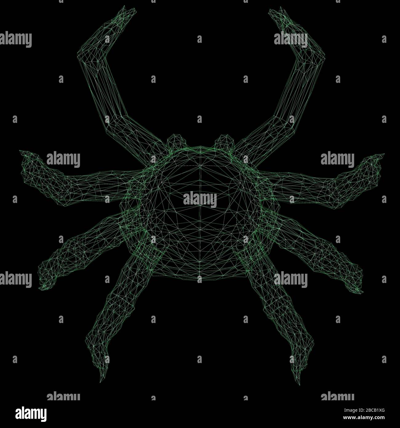 3d rendering wireframe polygonal crab isolated on black Stock Photo - Alamy