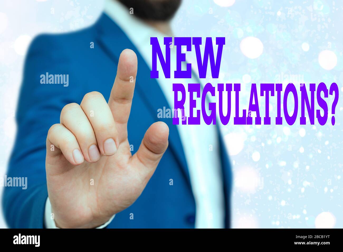Text sign showing New Regulations Question. Business photo showcasing ...