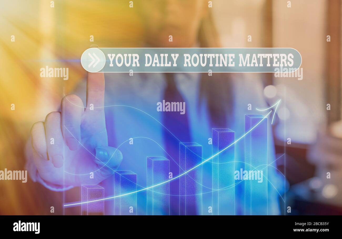 Text sign showing Your Daily Routine Matters. Business photo text ...