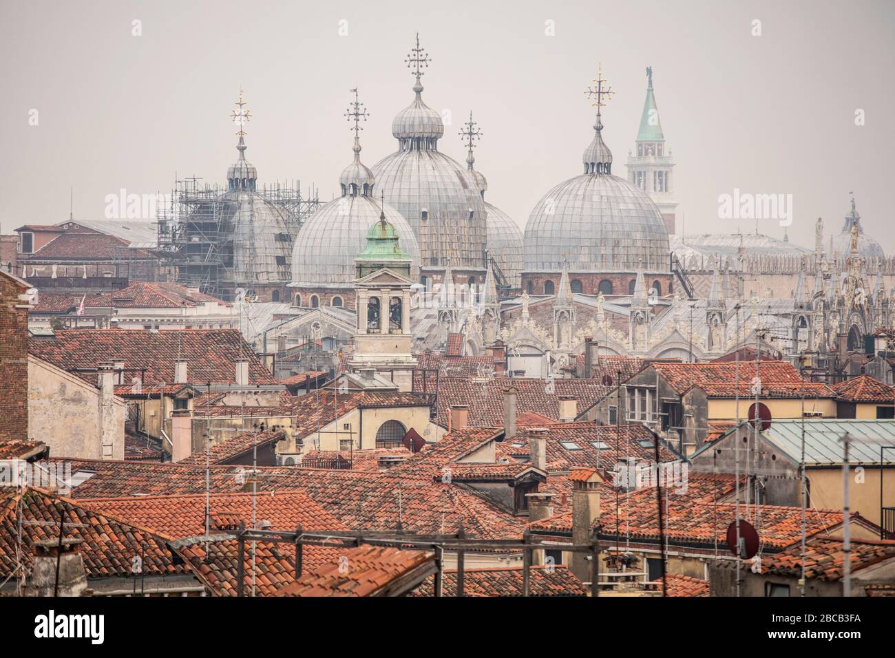 Venice, over the roofs of Venice, St. Mark's Basilica Stock Photo - Alamy