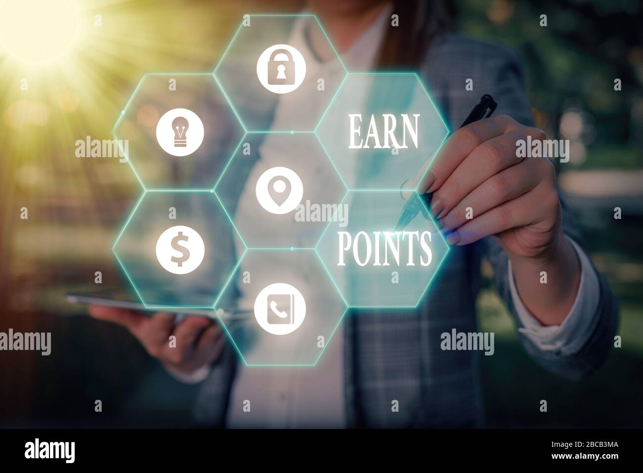 Writing note showing Earn Points. Business concept for getting praise ...