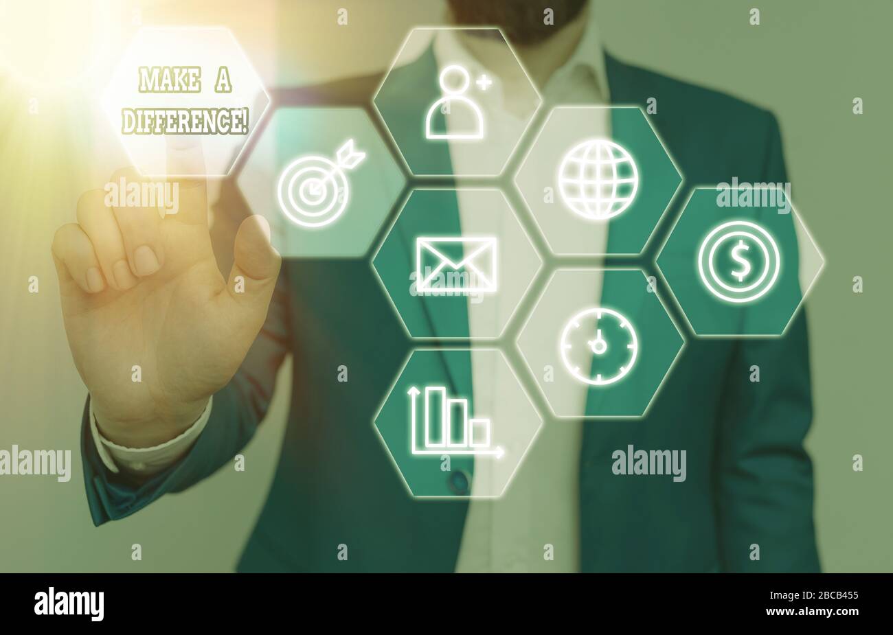 Text sign showing Make A Difference. Business photo showcasing have ...