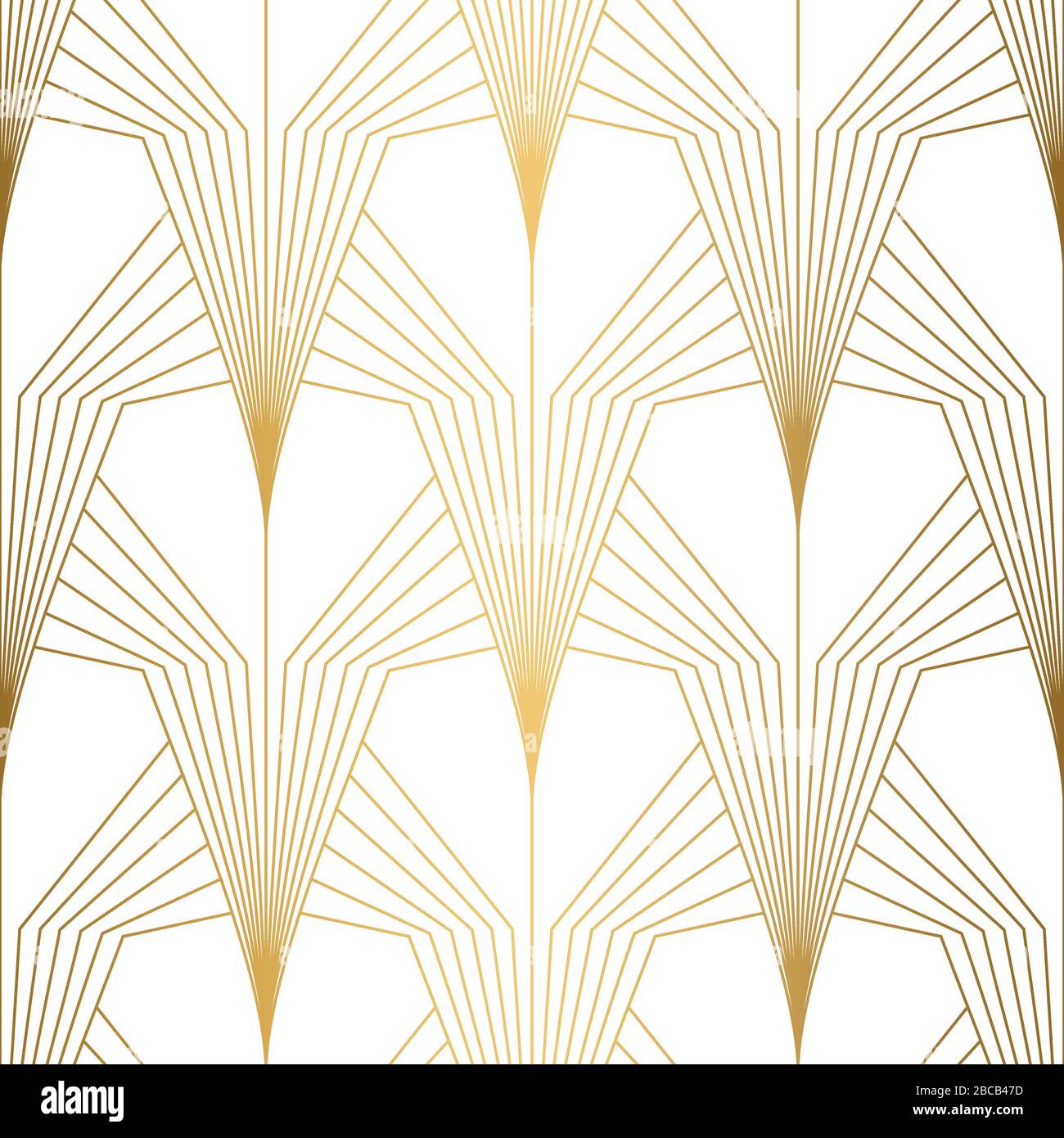 Art Deco pattern. Seamless white and gold background. Wedding ...