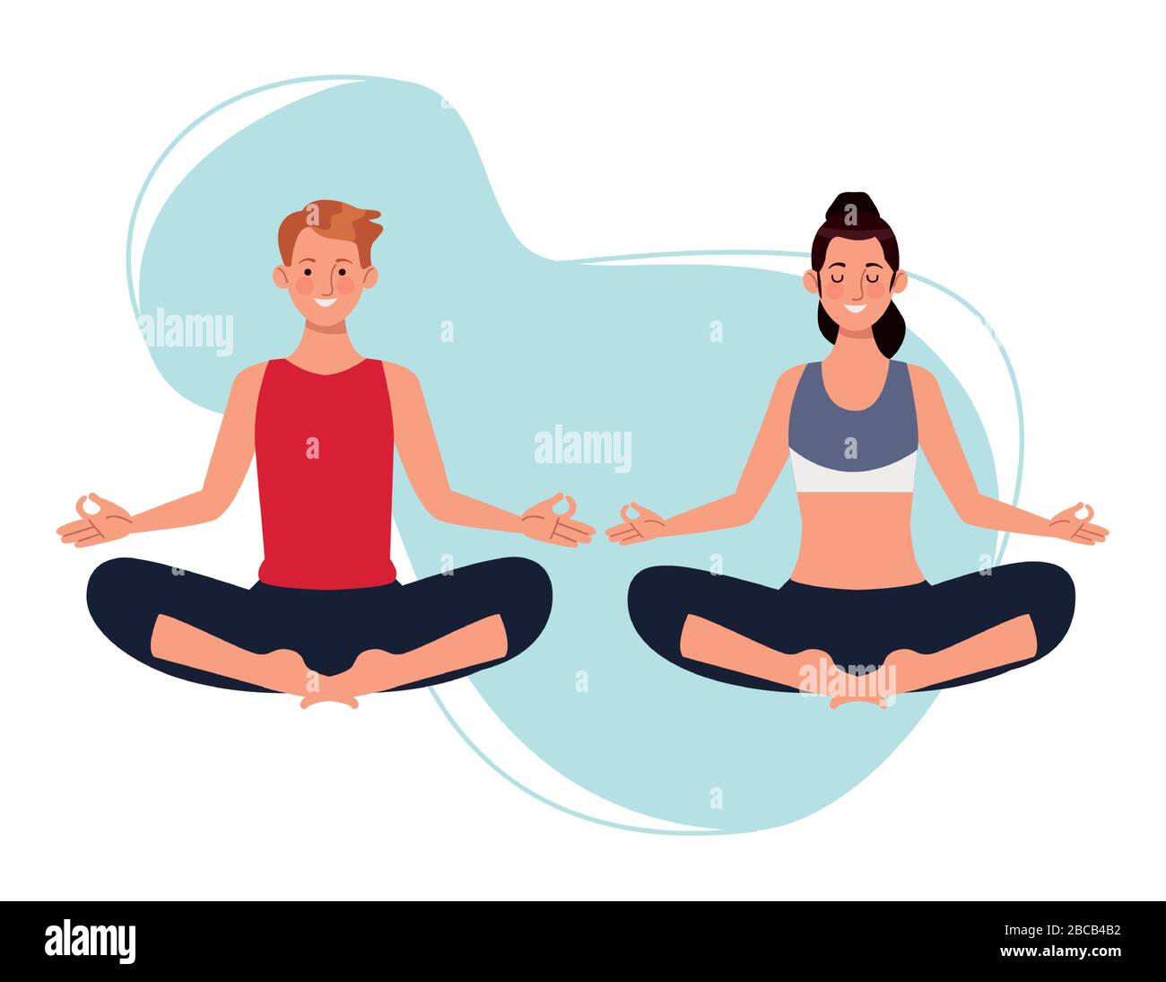 couple practicing yoga avatars characters Stock Vector Image & Art - Alamy