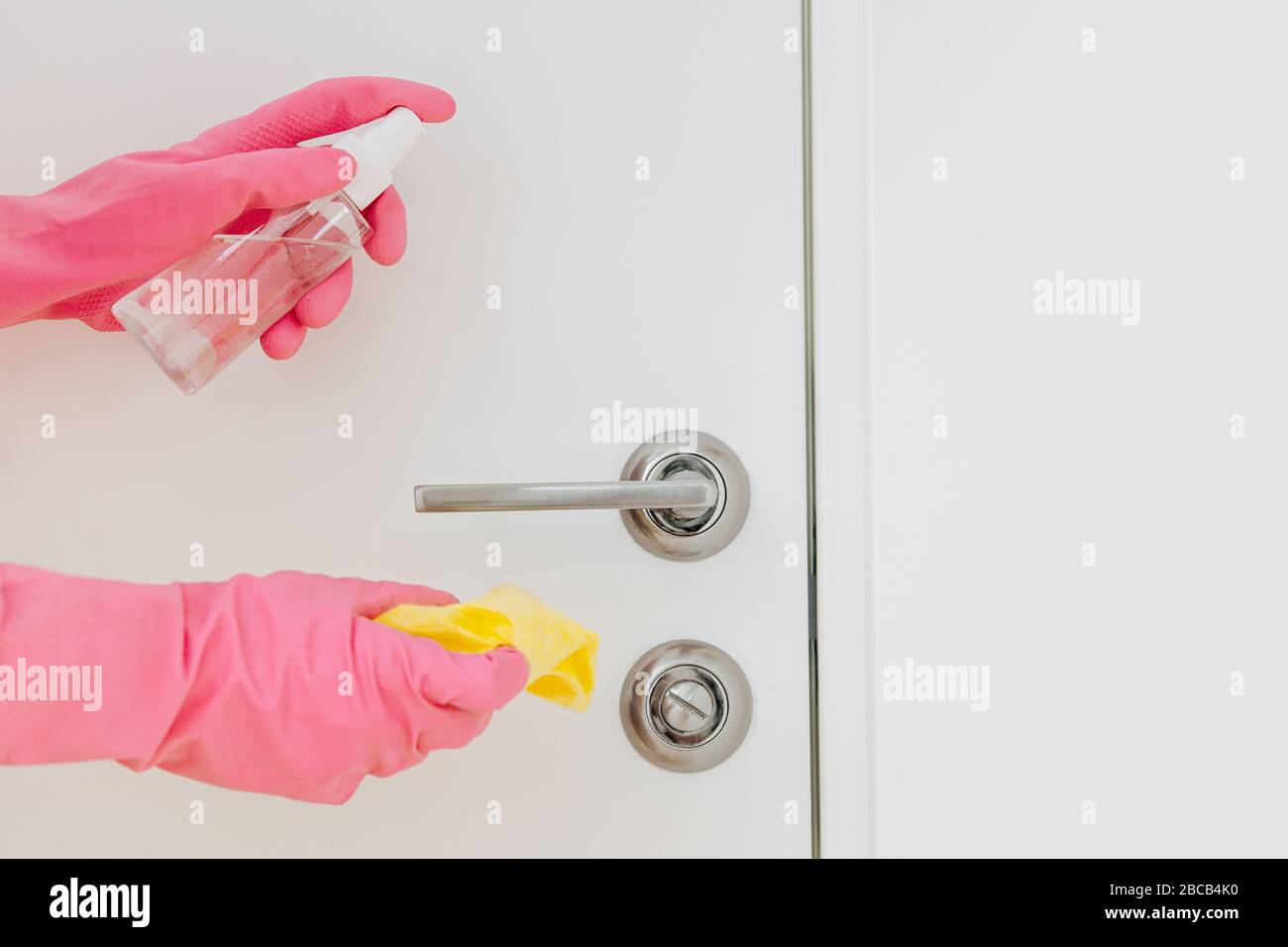 Remember to clean most touched objects such as door handles Stock Photo ...