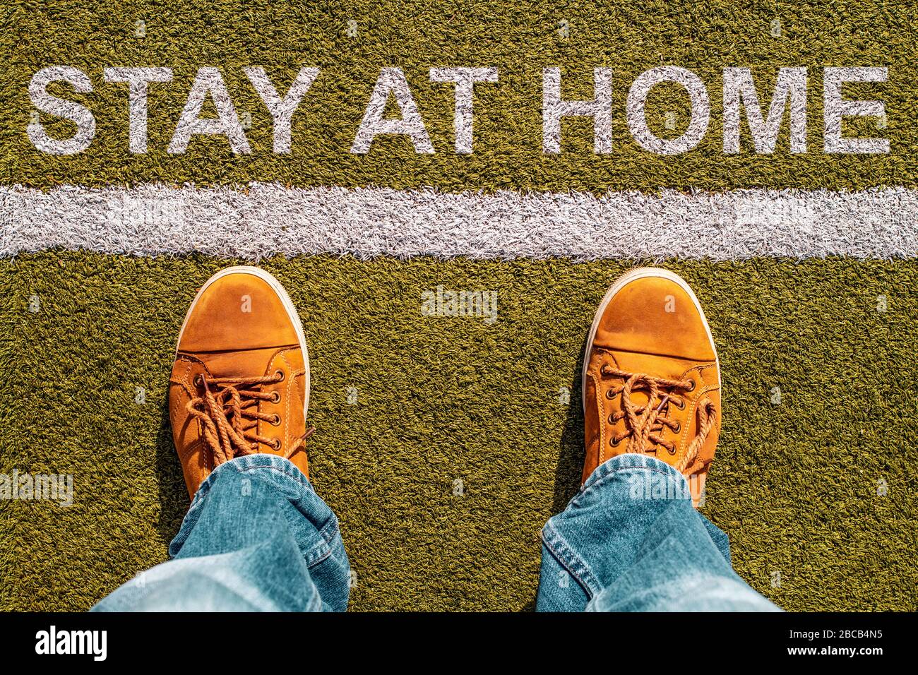 Stay safe by stay home. Protection campaign from coronavirus, COVID--19 ...