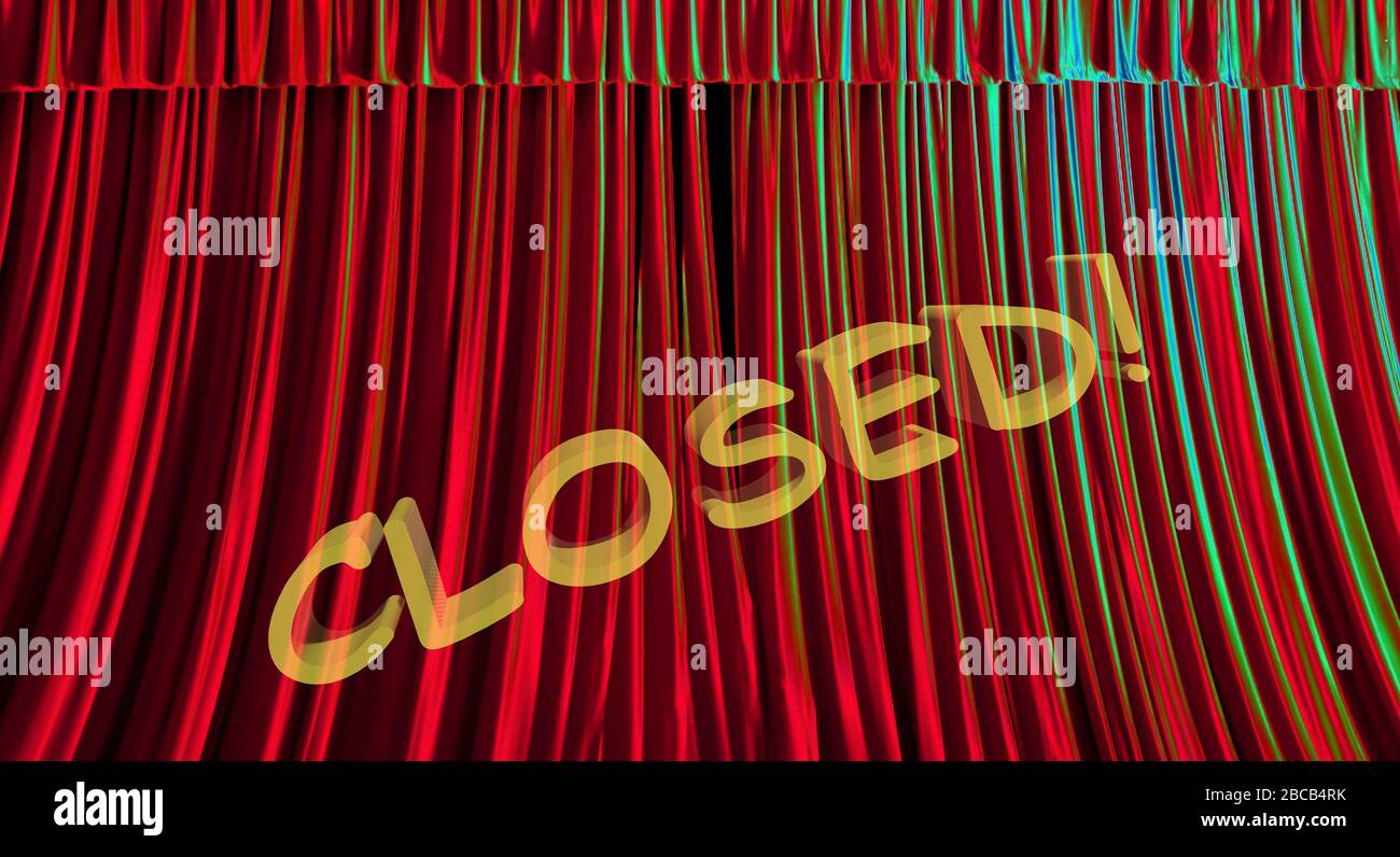 cinema and theater closed due to virus emergency Stock Photo - Alamy