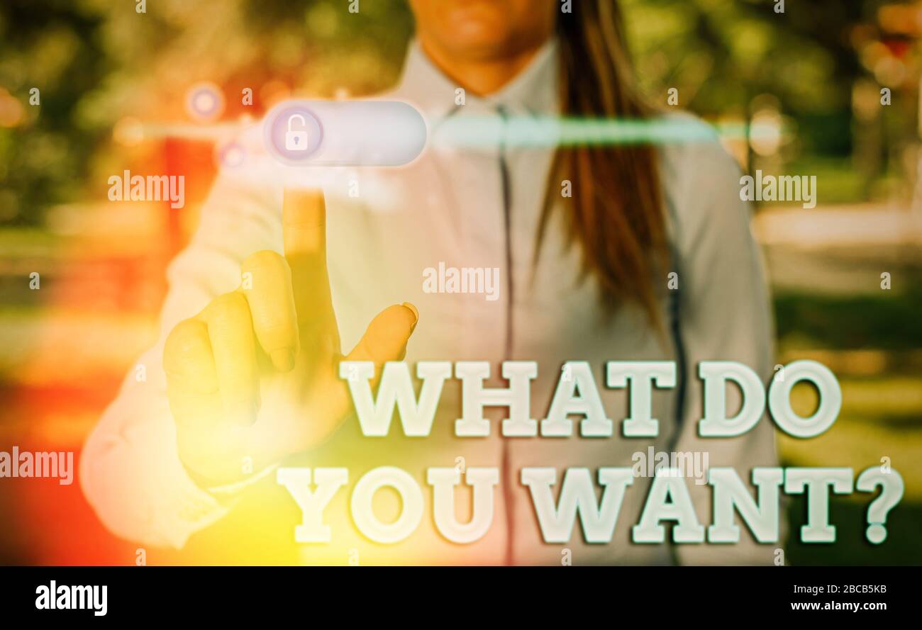 Conceptual hand writing showing What Do You Want Question. Concept ...