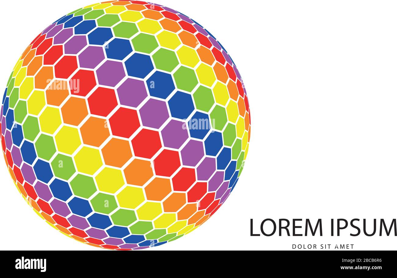 Abstract 3d multicolor logo in vector format. Can be used in branding ...