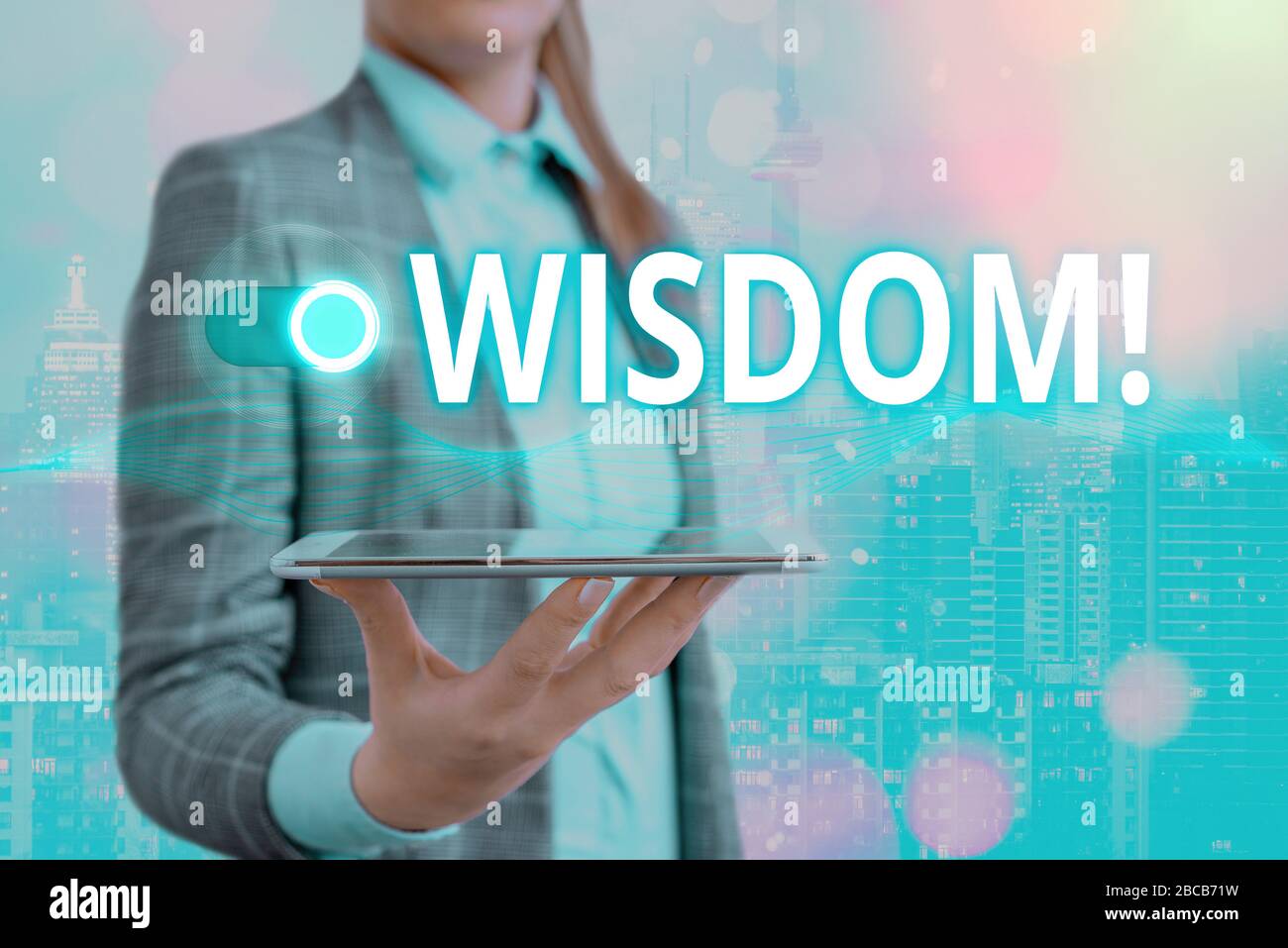 Text sign showing Wisdom. Business photo showcasing the ability to use ...