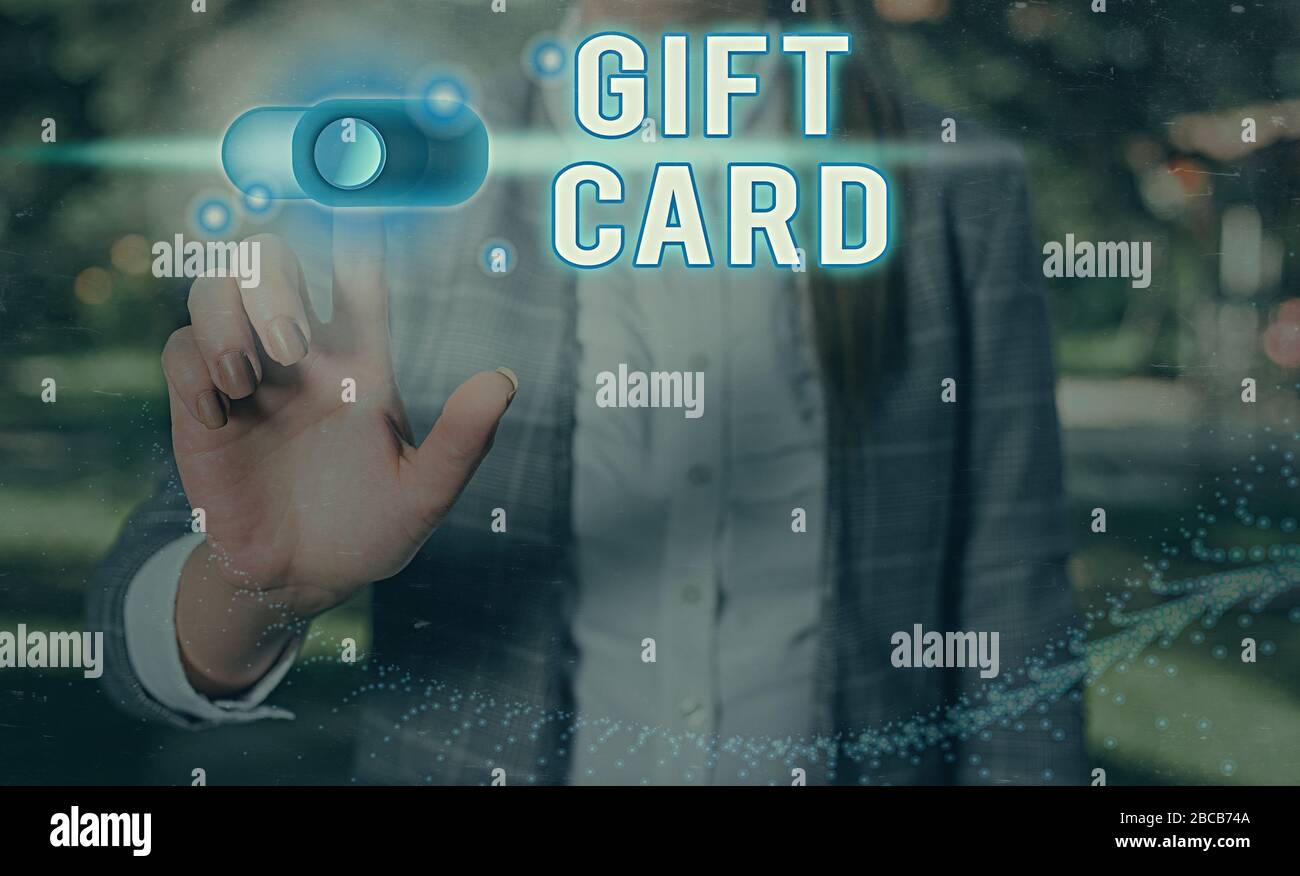 Word writing text Gift Card. Business photo showcasing A present ...