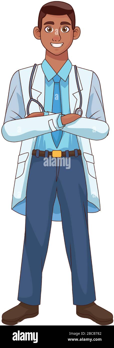 professional doctor afro avatar character icon Stock Vector Image & Art ...