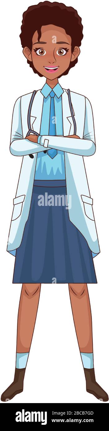 female doctor afro avatar character icon Stock Vector Image & Art - Alamy