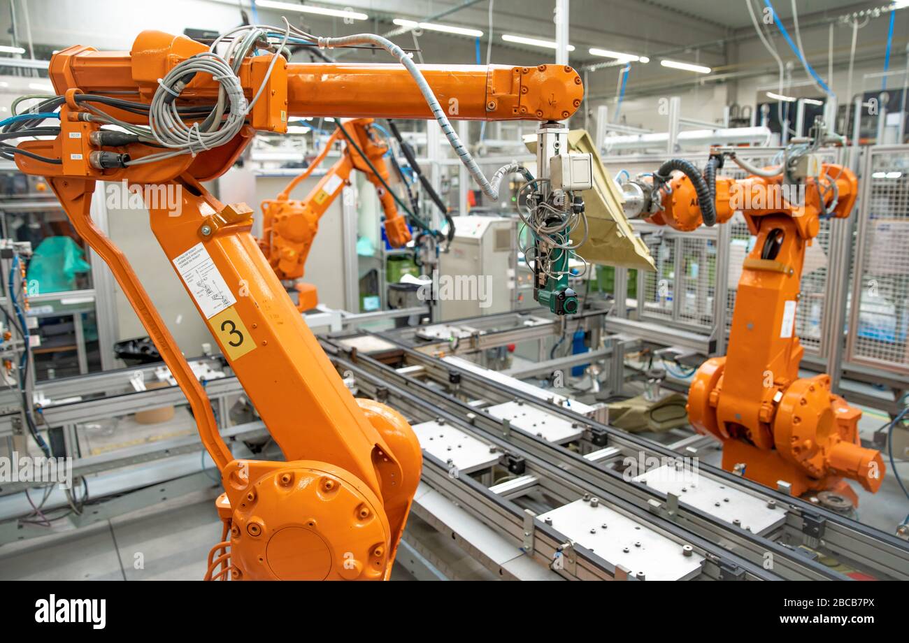 robotization of modern industry in the factory. New program industry 4. ...