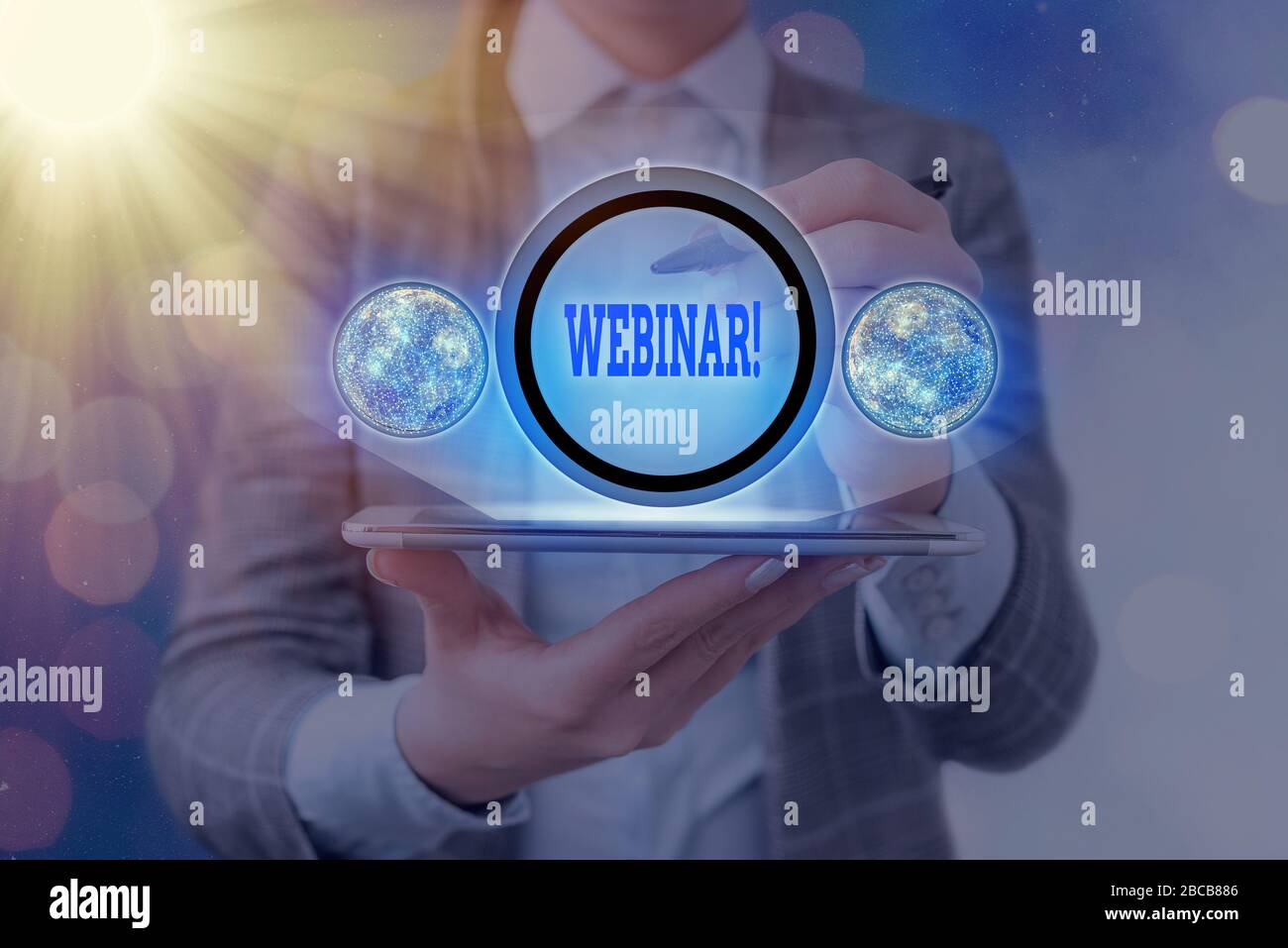 Text sign showing Webinar. Business photo text a seminar or other ...