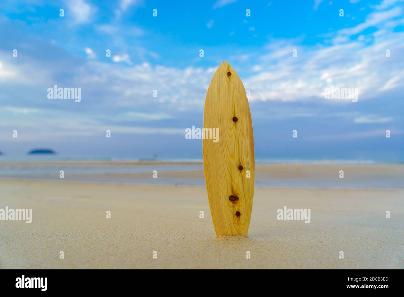 Surfboard on the tropical beach Stock Photo - Alamy