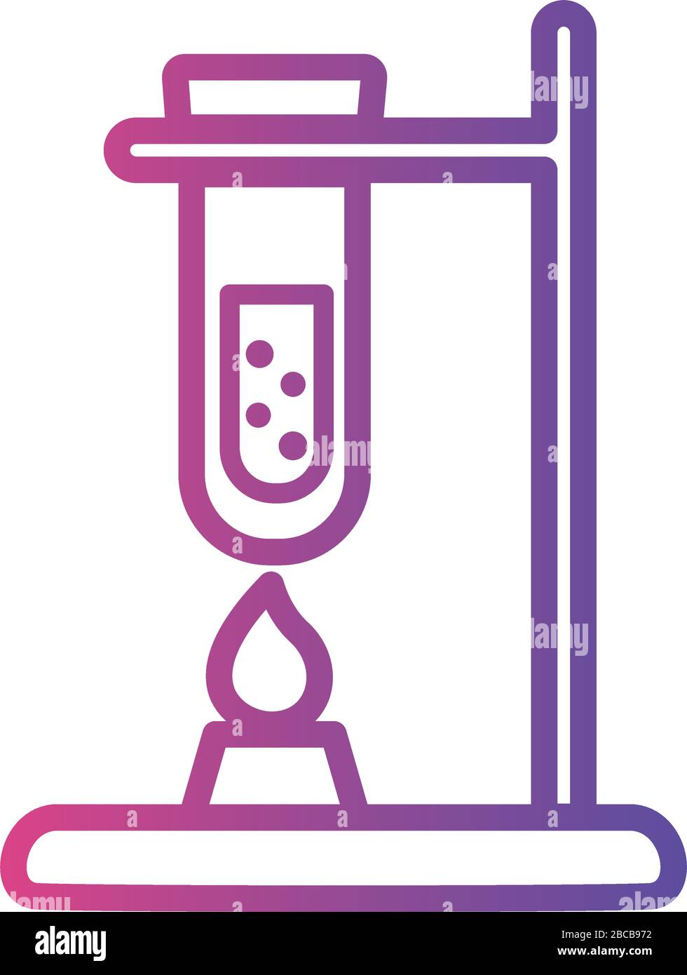 medical tube test in burner laboratory linear gradient style icon Stock ...
