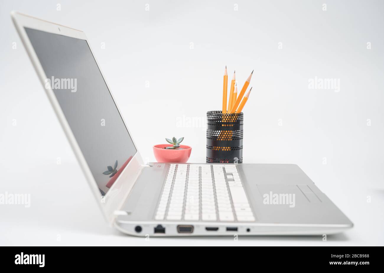 Online learning concept. Internet lesson concept using a laptop ...