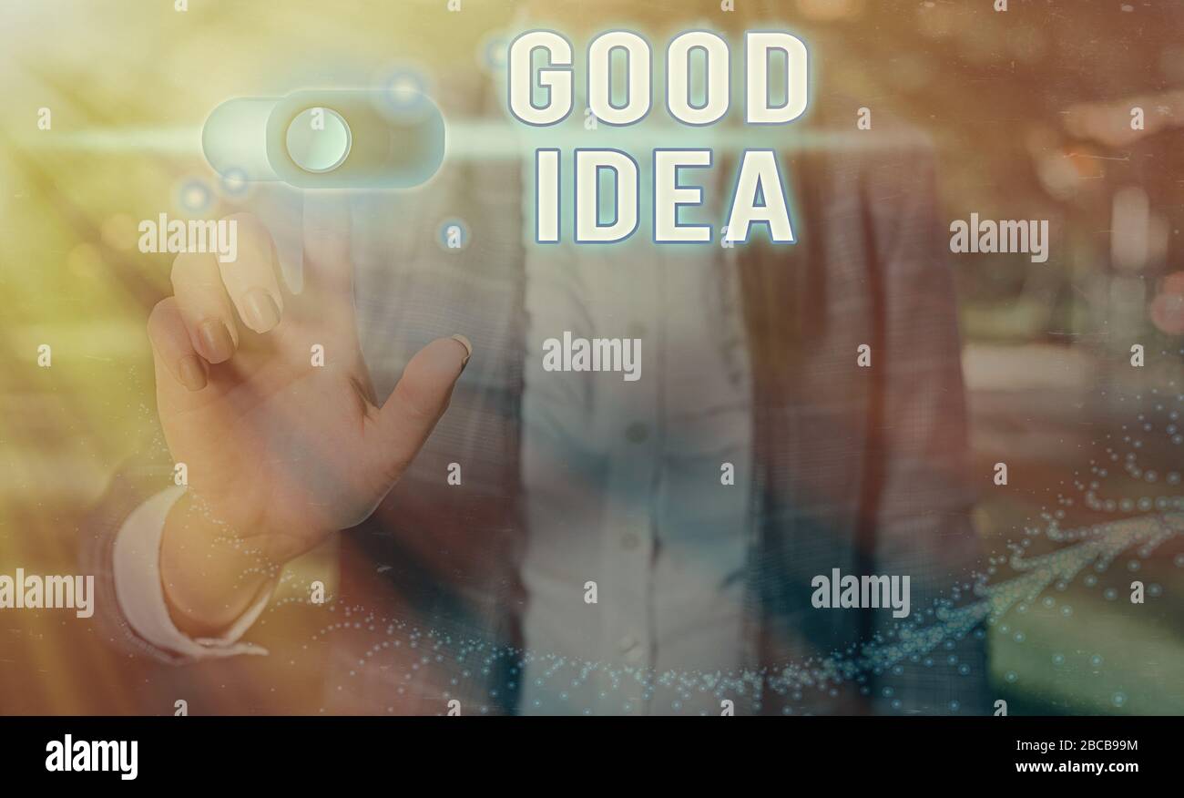 Word writing text Good Idea. Business photo showcasing an excellent ...