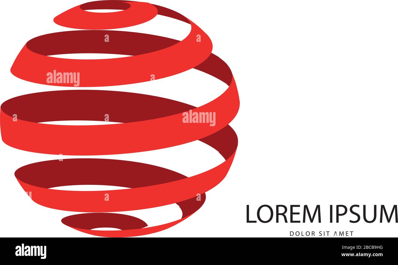 Abstract 3d red logo in vector format. Can be used in branding or ...